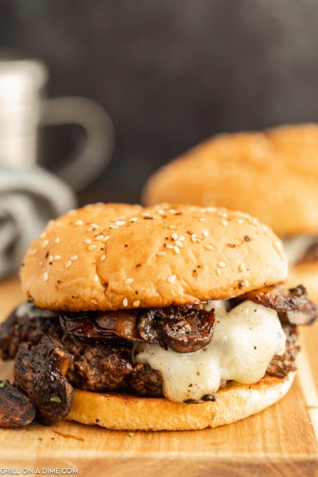 Blackstone Mushroom Swiss Burger Recipe - grillonadime.com