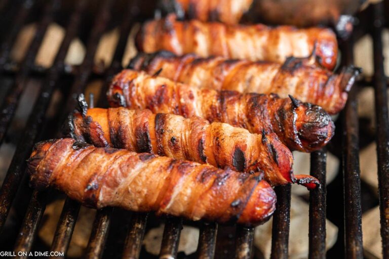 Grilled Bacon Wrapped Hot Dogs - grillonadime.com