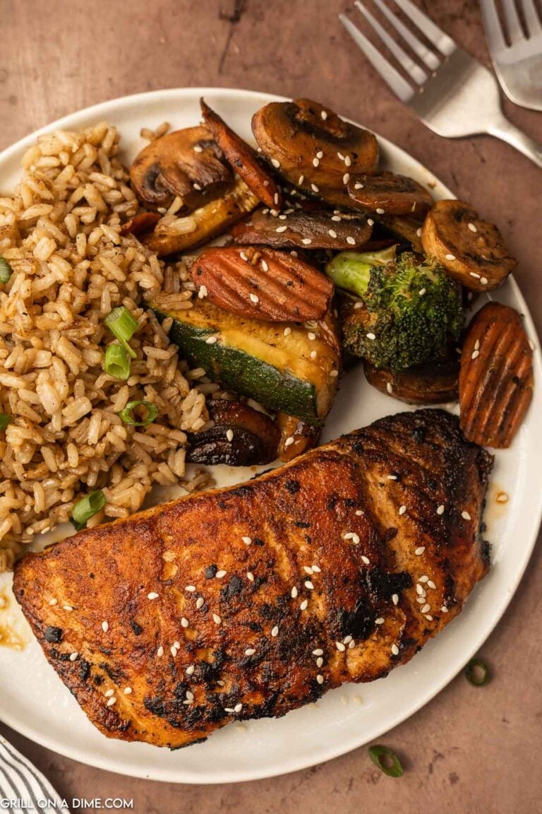 Blackstone Hibachi Salmon Recipe - grillonadime.com
