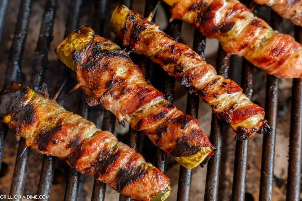 Bacon Wrapped Pickles - grillonadime.com