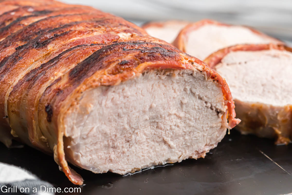 Grilled Bacon Wrapped Pork Loin - grillonadime.com