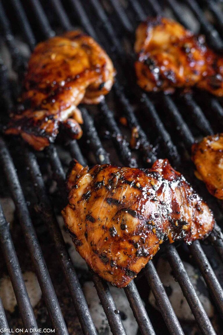 Grilled Brown Sugar Glazed Chicken Thighs - grillonadime.com