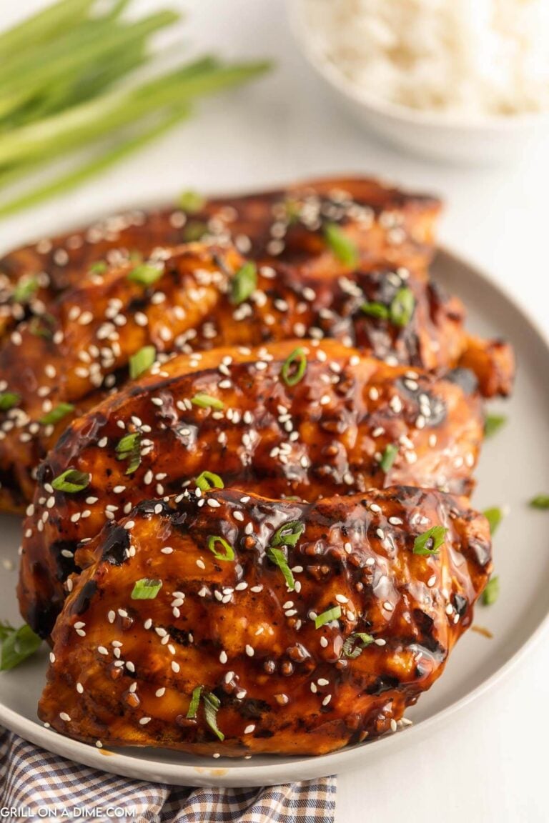 Grilled Sticky Chicken Breasts - grillonadime.com