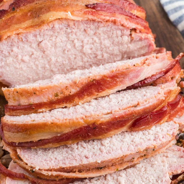Easy Bacon Wrapped Smoked Pork Loin - Grillonadime.com