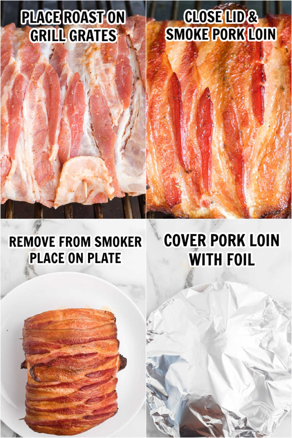 Bacon Wrapped Smoked Pork Loin - grillonadime.com