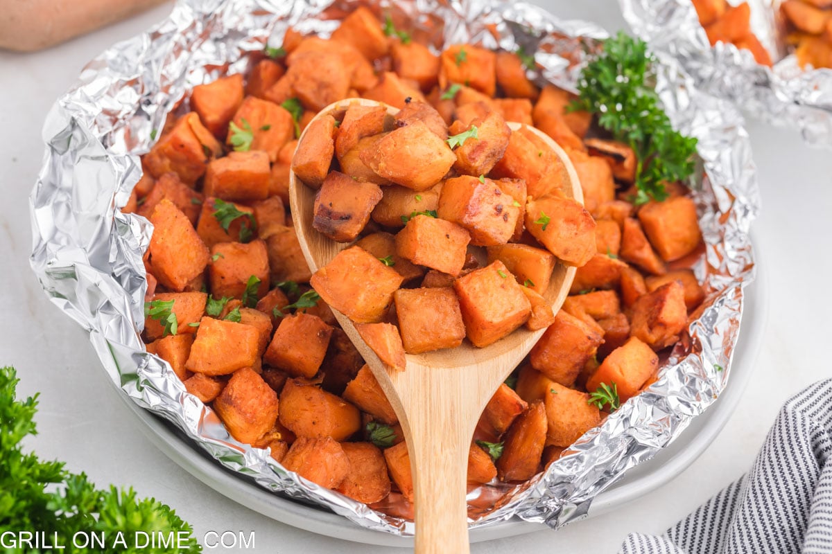 Foil Pack Sweet Potatoes - grillonadime.com