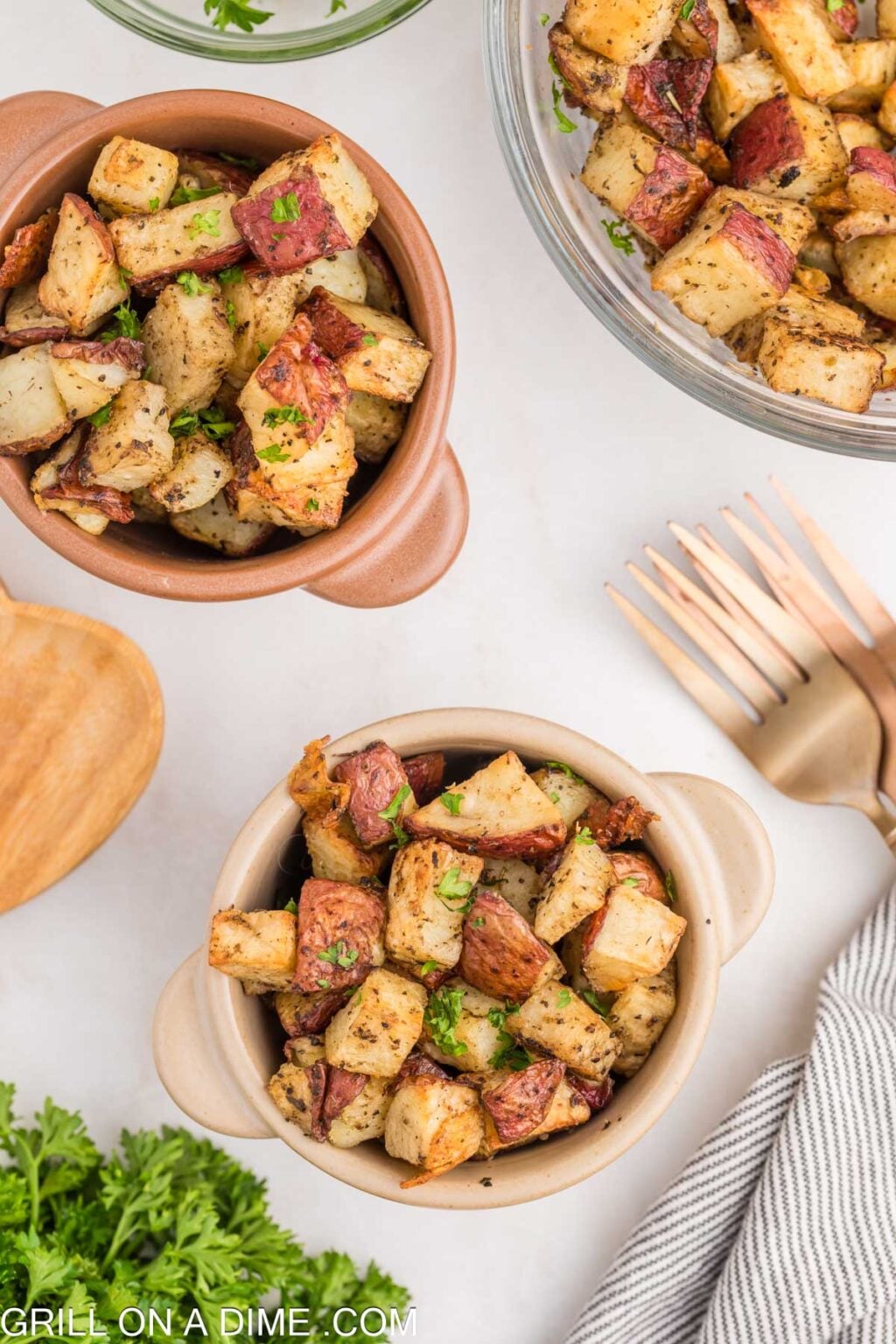 Red Potatoes on Blackstone - grillonadime.com