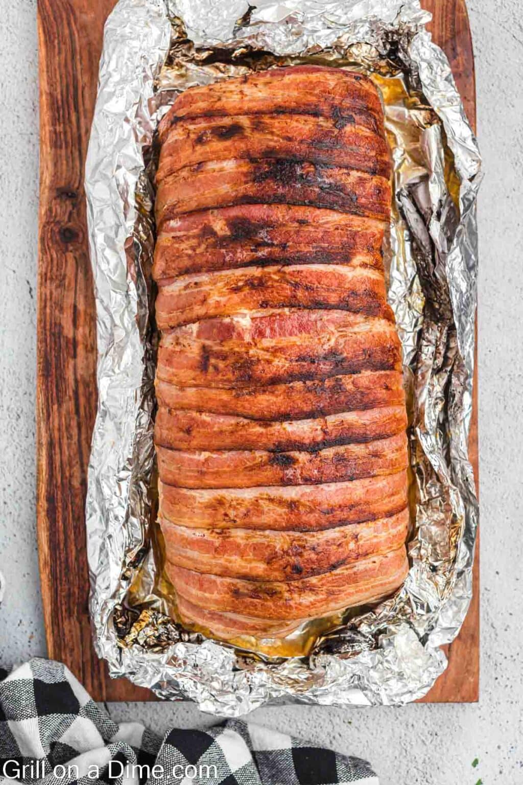 Grilled Bacon Wrapped Pork Loin - grillonadime.com
