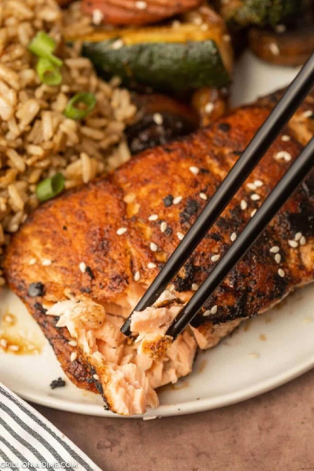 Hibachi Salmon - grillonadime.com